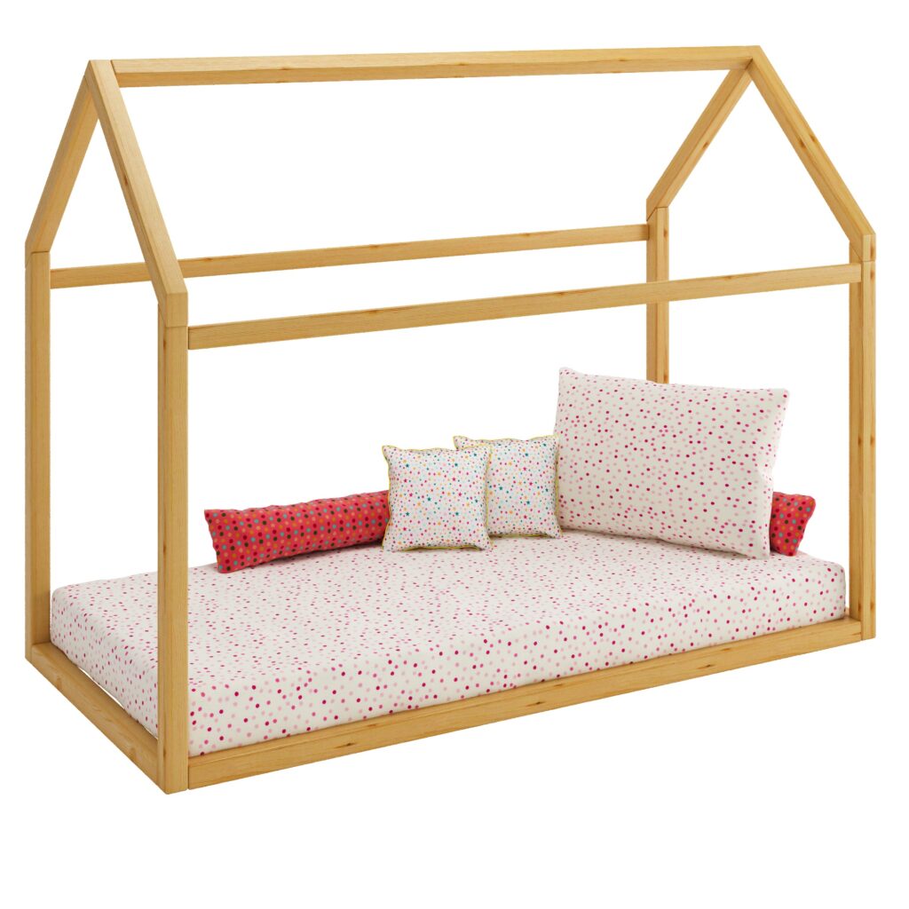 CAMA INFANTIL MONTESSORI SOLTEIRO CASINHA – POMELO DECOR – MODELO 3D ...